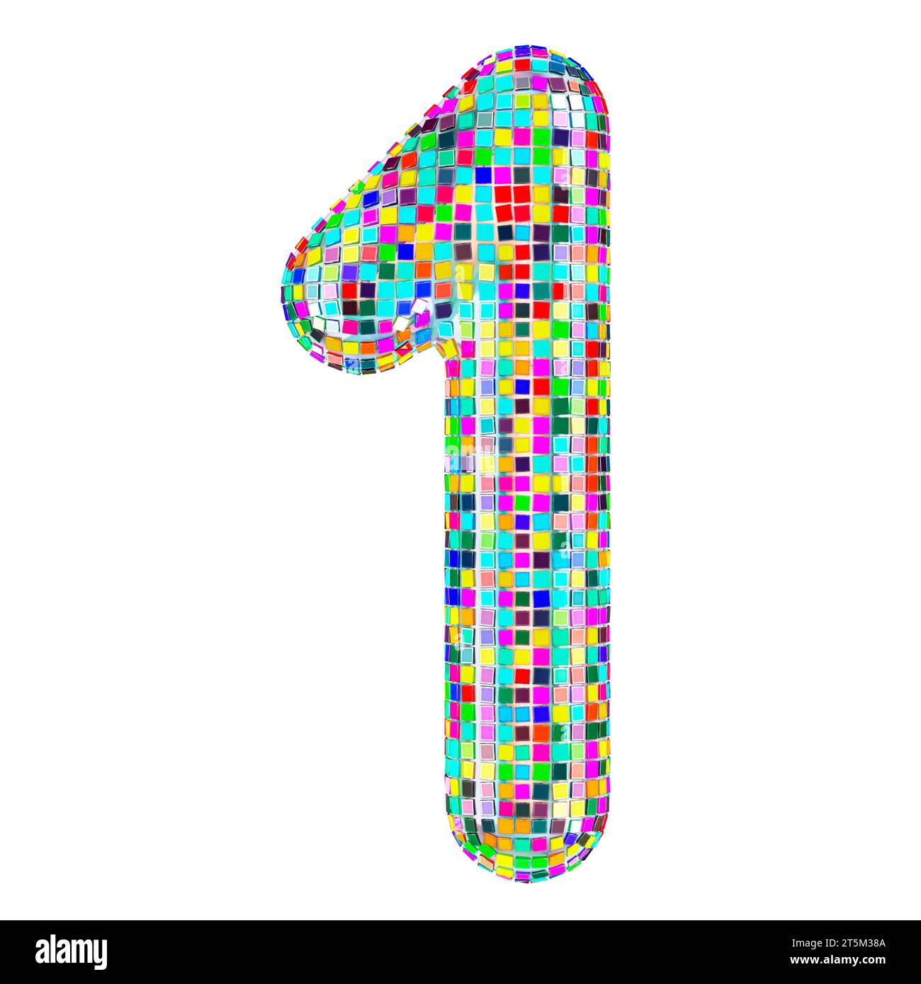 Mosaic font, number 1 from vivid mosaic pieces. 3D rendering isolated ... Mosaic font, number 1 from vivid mosaic pieces. 3D rendering isolated ...