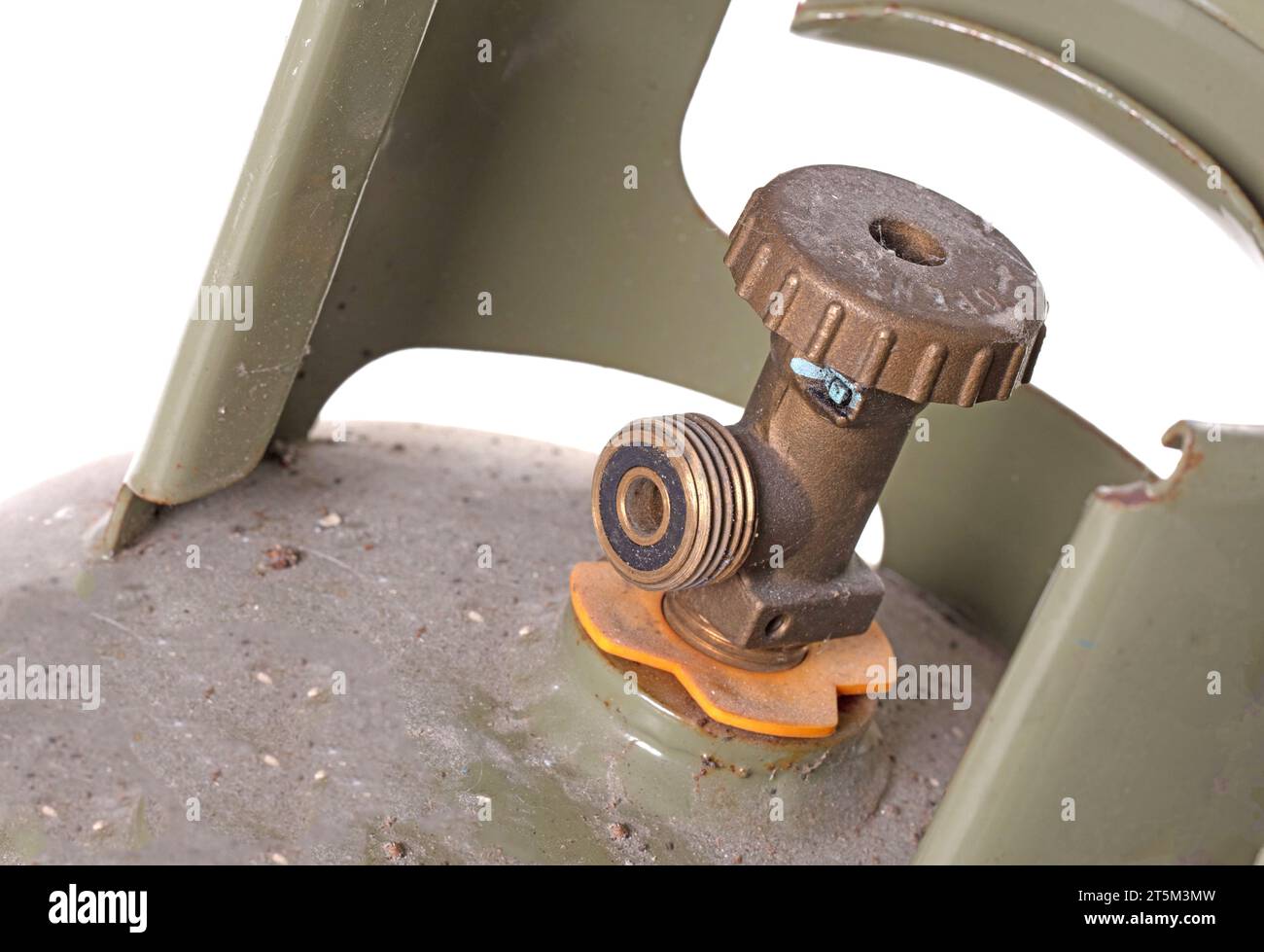 Large green gas cannister, isolated on white Stock Photo - Alamy