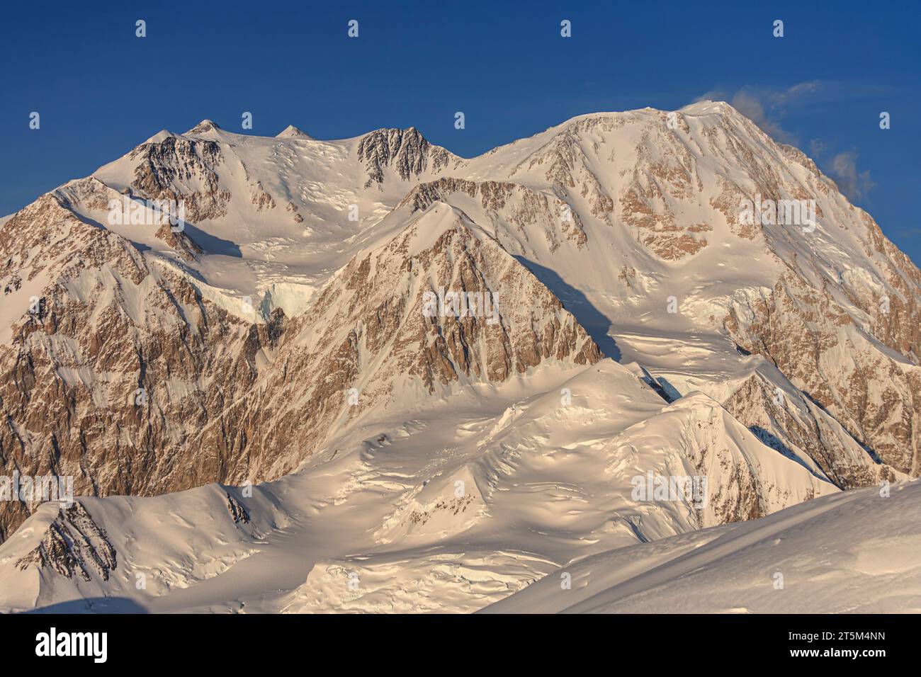 Aerial view of Mount Denali and Denali Massif, Alaska, USA Stock Photo ...