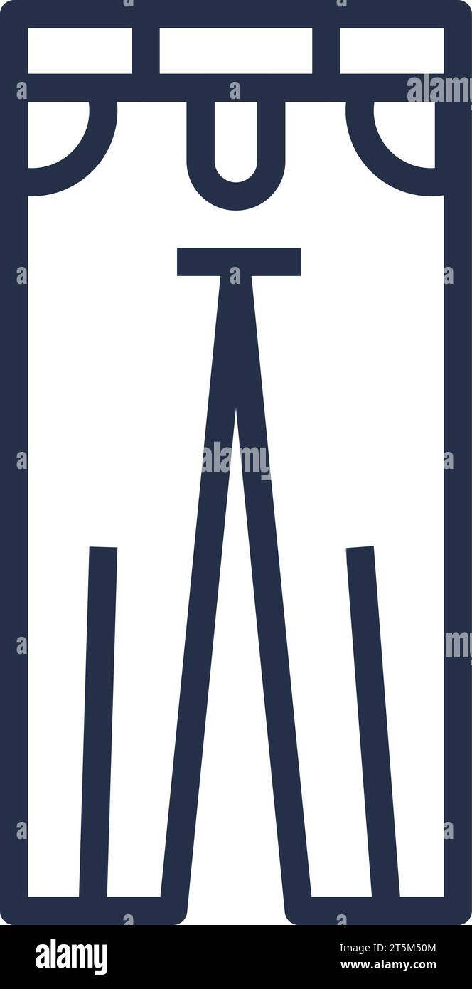 Linear icon of classic men jeans. Casual clothes and shoes. Wardrobe ...