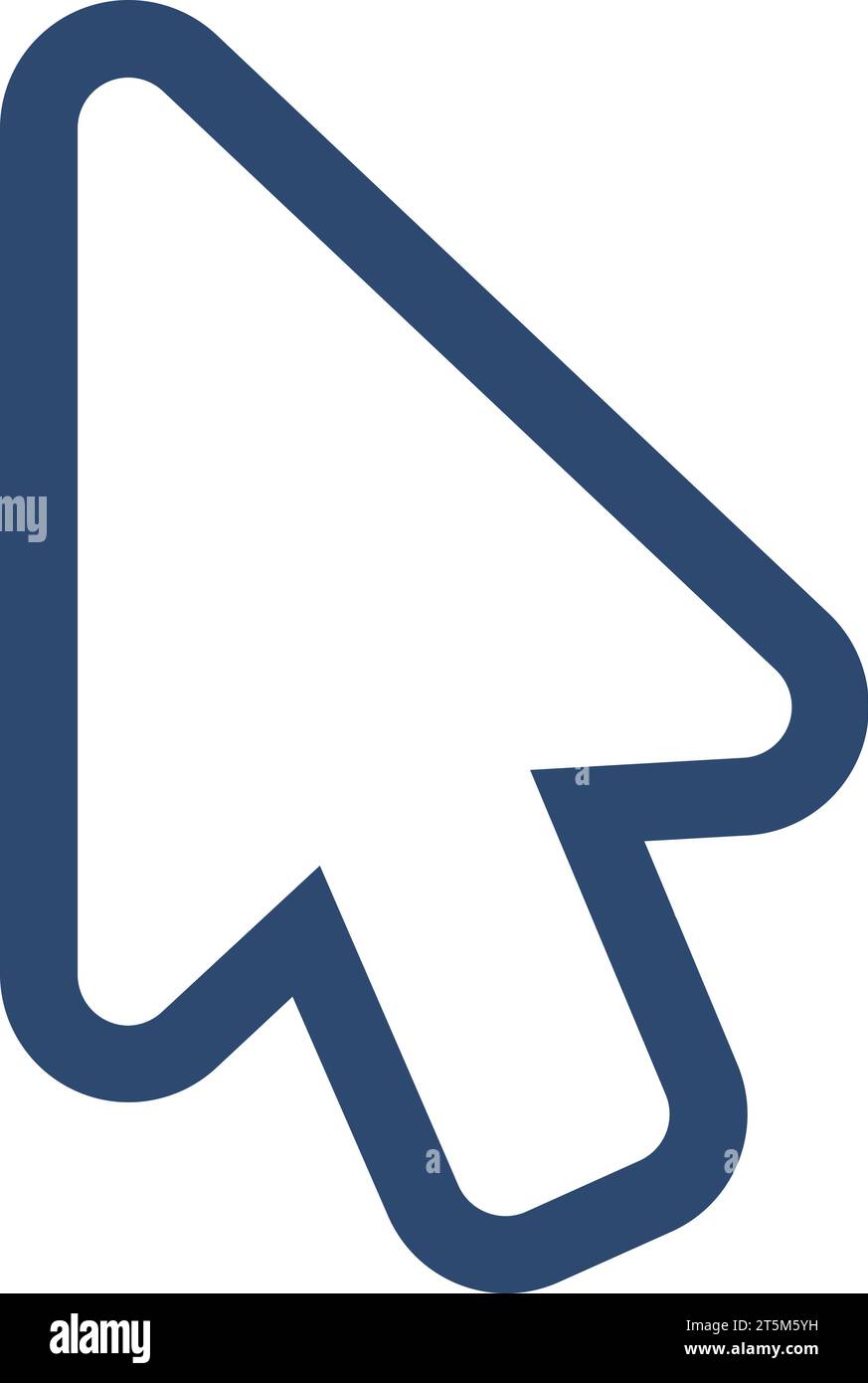 Arrow pointer on computer monitor. Navigating and moving laptop menu ...