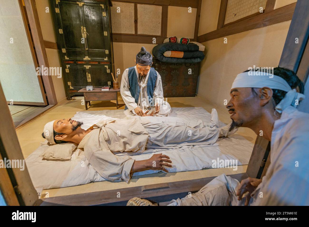 This scene re-enacts how the doctor was treating patients in a ...