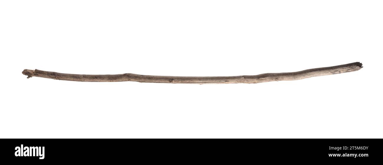 One old wooden stick isolated on white Stock Photo - Alamy