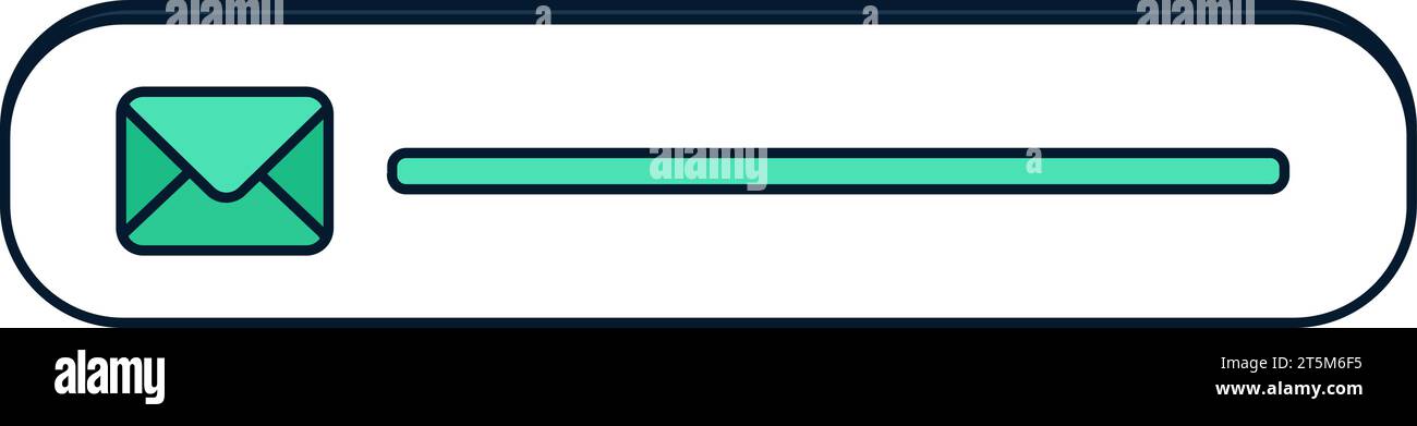 White slider switch with closed paper envelope symbol. On off and ...