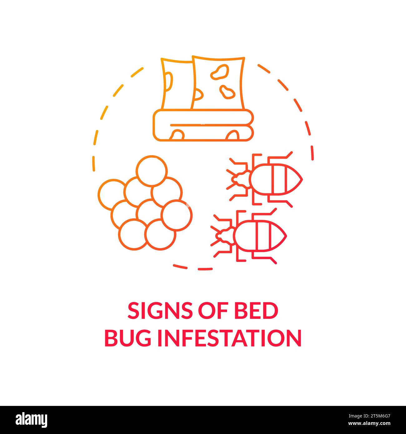 Thin gradient icon signs of bed bug infestation concept Stock Vector ...