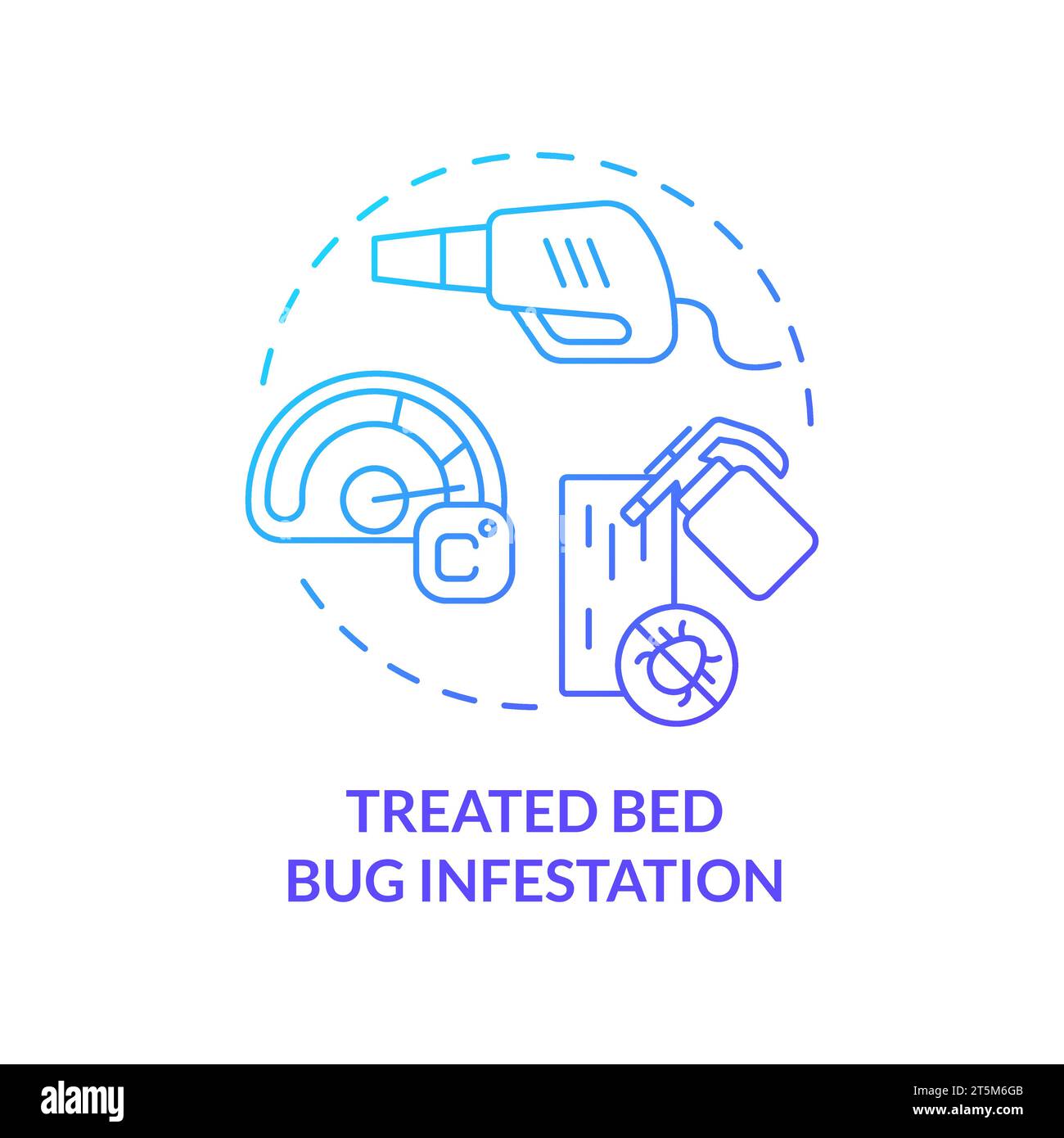Thin gradient icon treated bed bug infestation concept Stock Vector ...