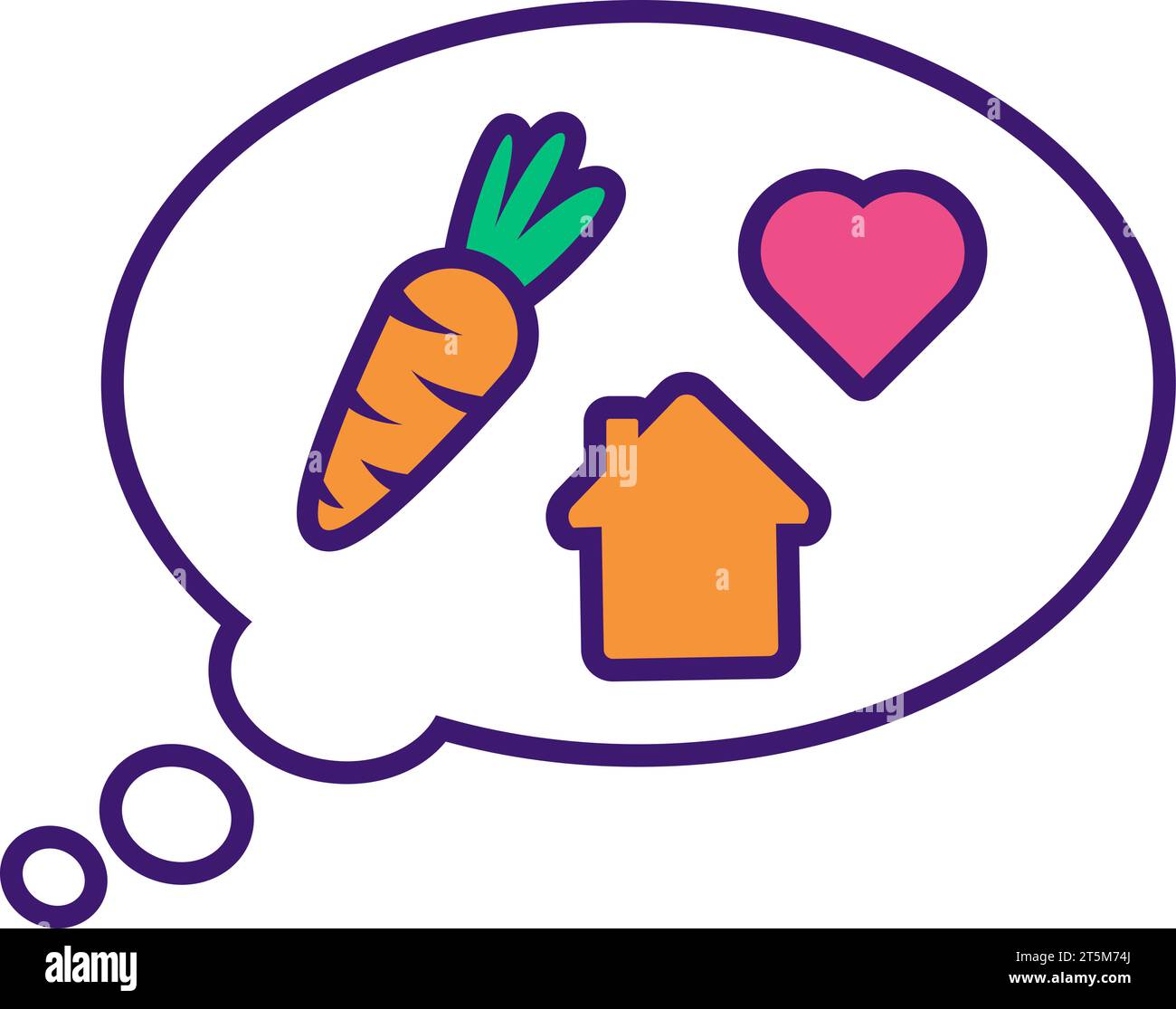 Cute dream bubble of homeless rabbit. Homeless Eared Hare waits for ...