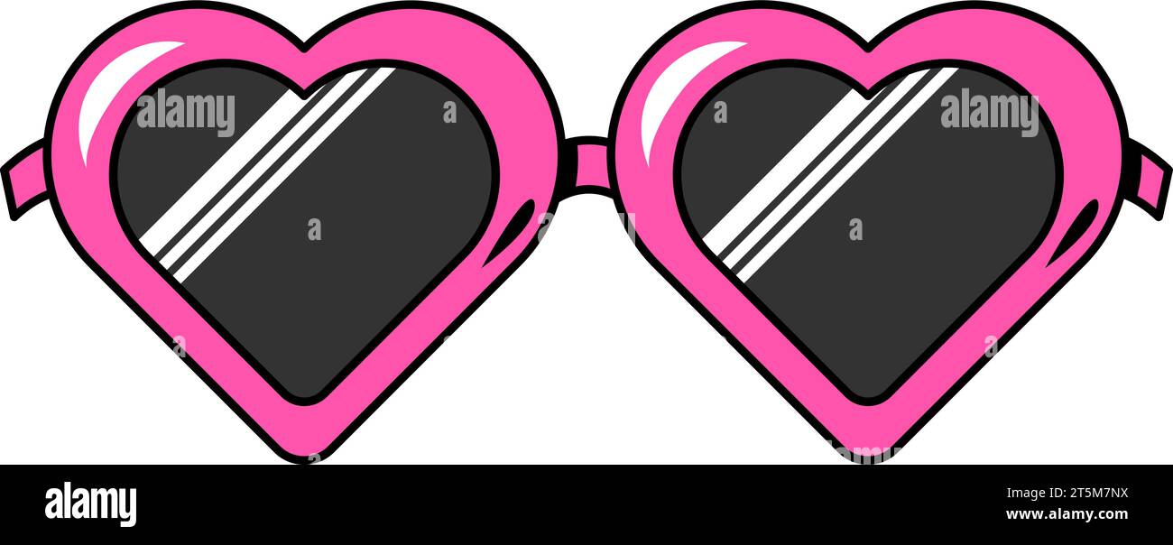 Cartoon heart glasses Stock Vector Images - Alamy