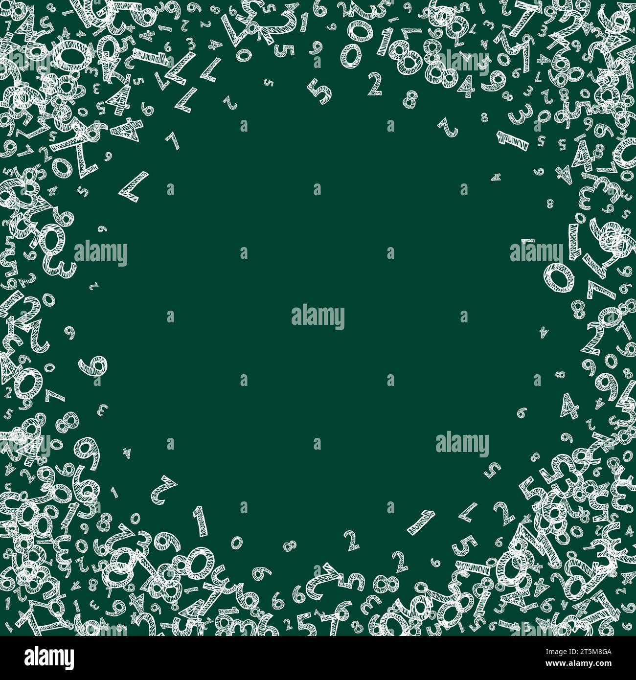 Falling childish chalk numbers. Math study concept with flying digits ...