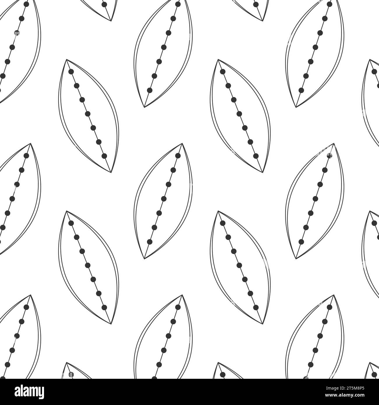 Doodle leaf pattern on white background. Vector illustration Stock ...