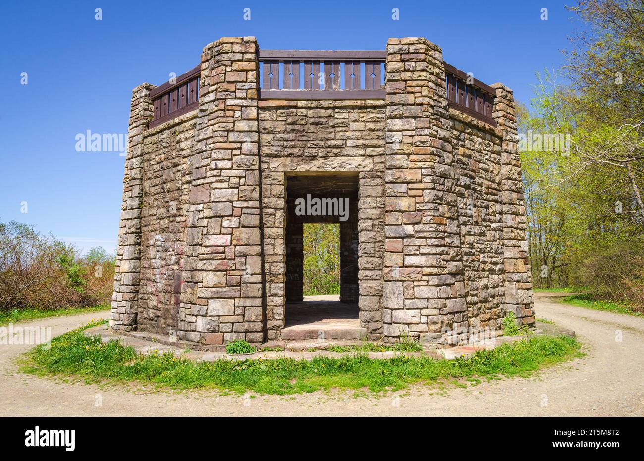 Stone Tower at Allegany State Park, New York Stock Photo - Alamy