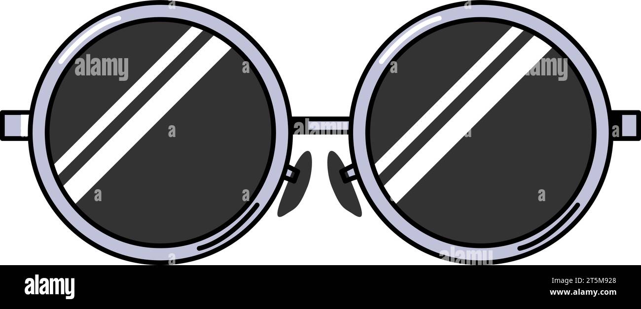 Colored stroked round tinted glasses. Eye protection modern accessory ...