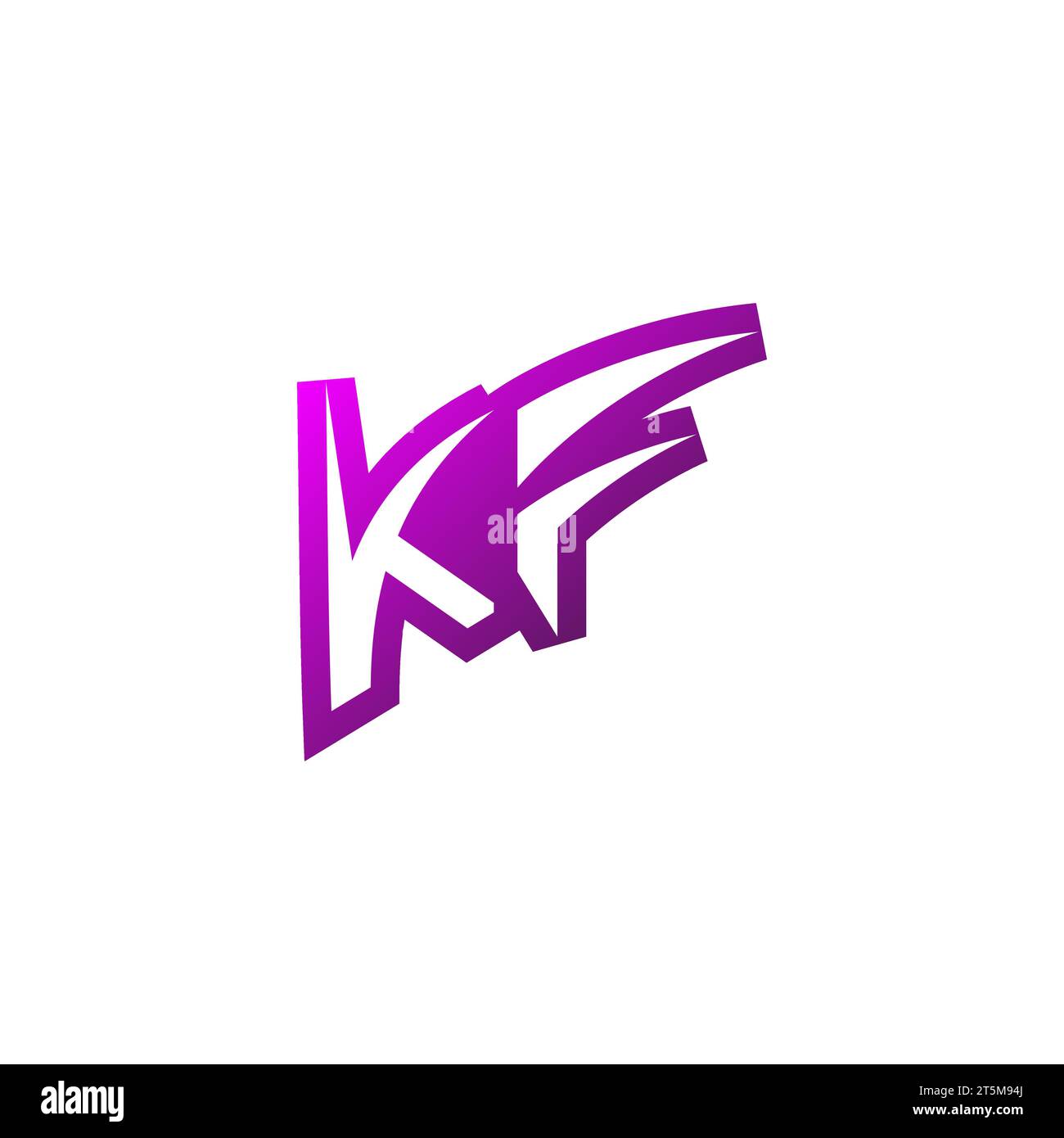 KF Premium emblem logo initial esport and gaming design concept Stock ...