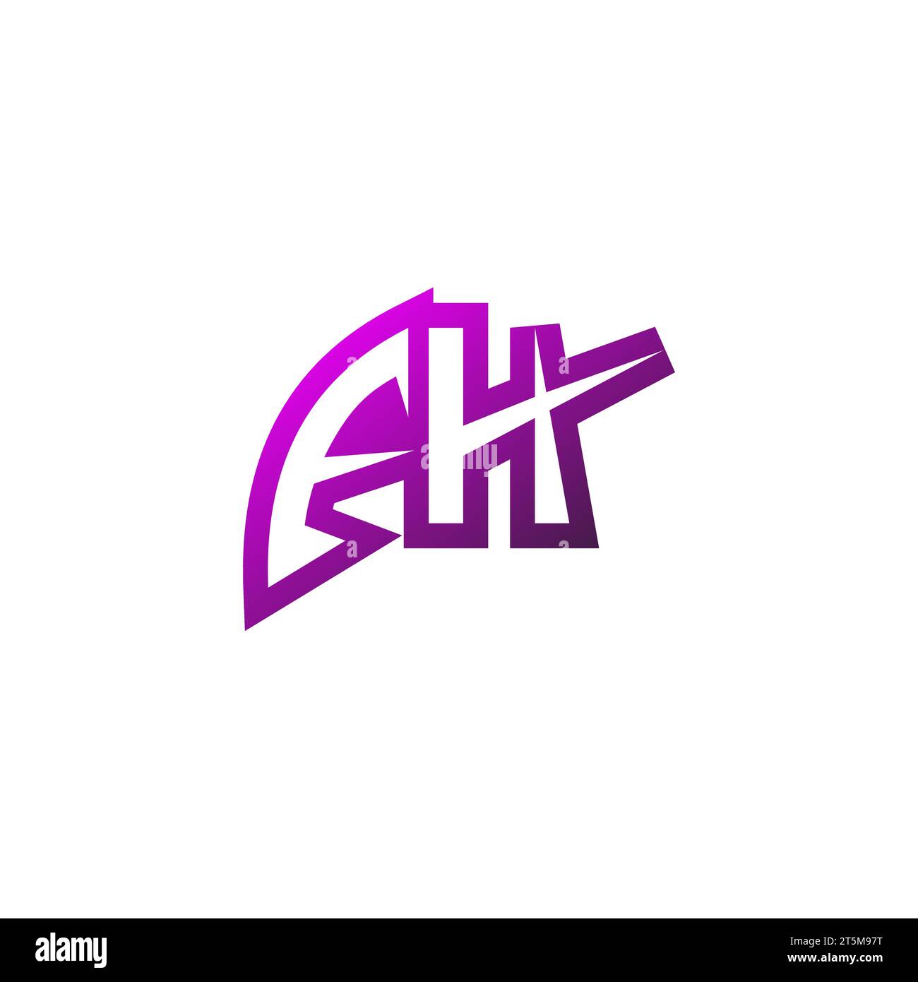 FH Premium emblem logo initial esport and gaming design concept Stock ...
