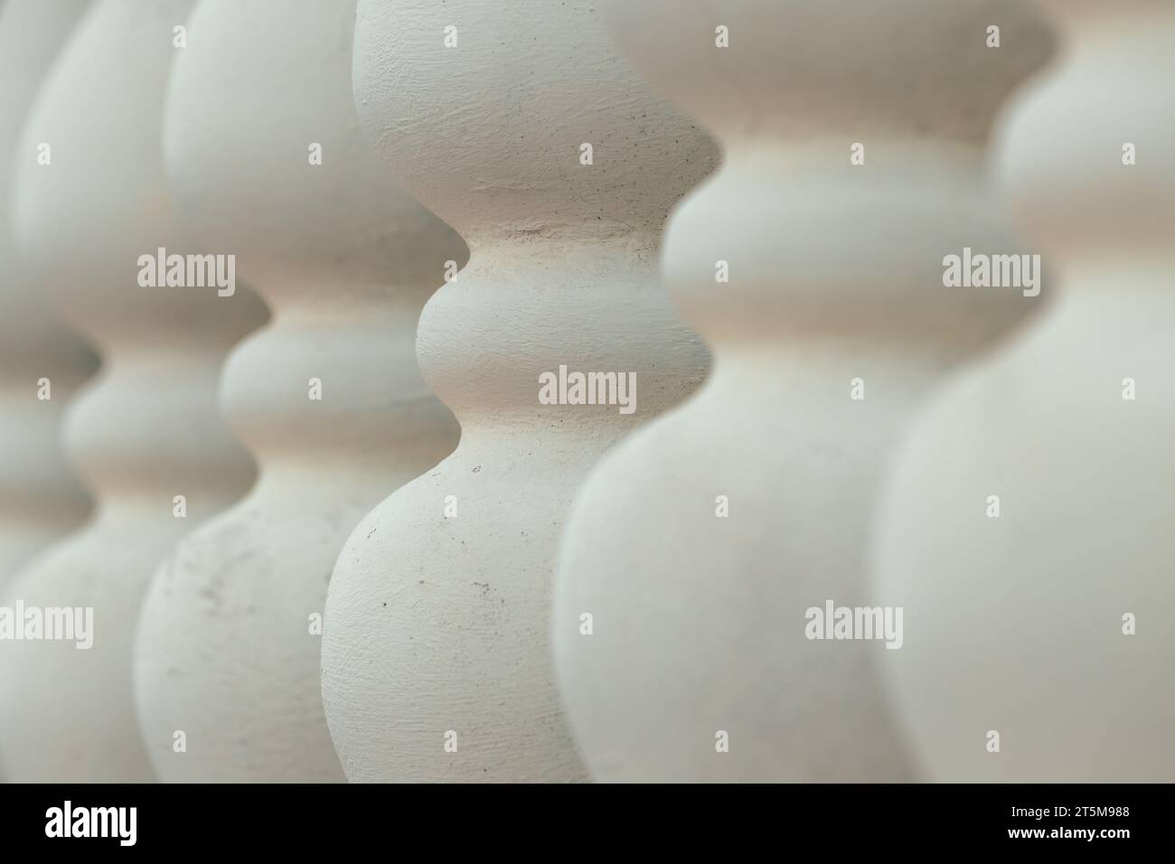 White baroque balustrade forming pattern, vintage retro architectural ...