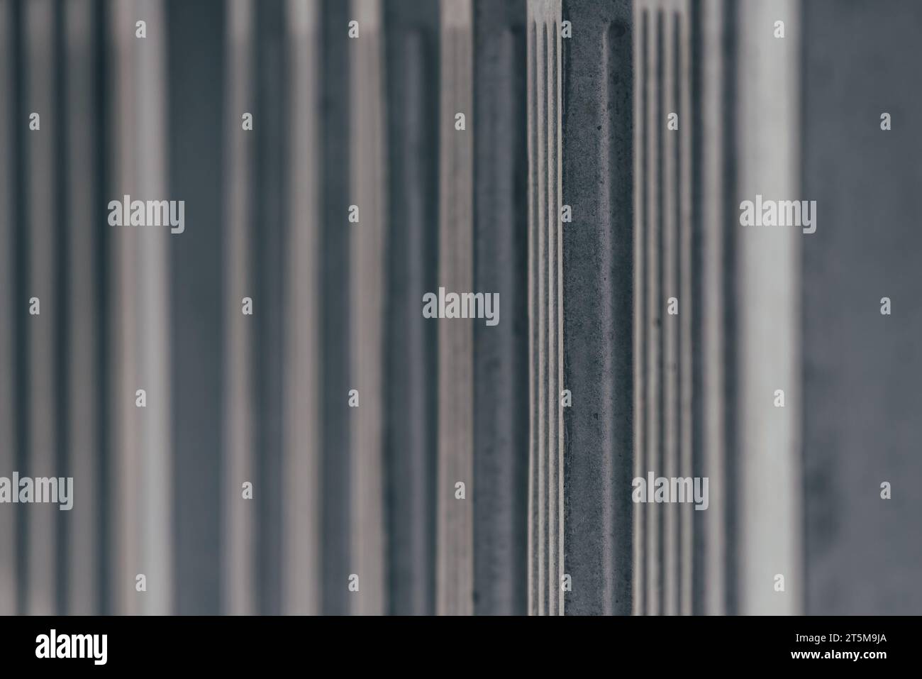 Grey concrete balustrade forming pattern, vintage retro architectural ...