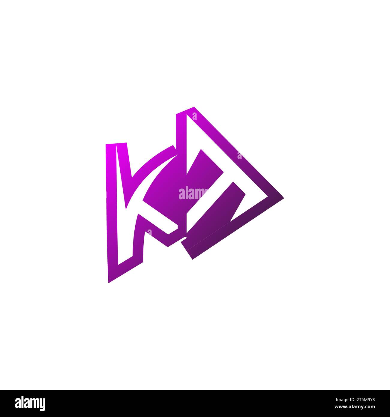 KT Premium emblem logo initial esport and gaming design concept Stock ...