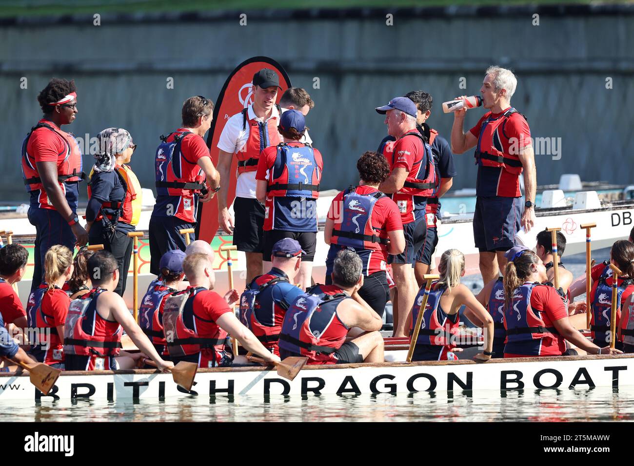 The Prince of Wales speaks to members of the British Dragons dragon ...