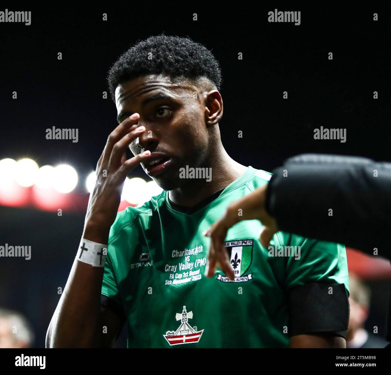 London on Sunday 5th November 2023. Kyrell Lisbie of Cray Valley Paper ...