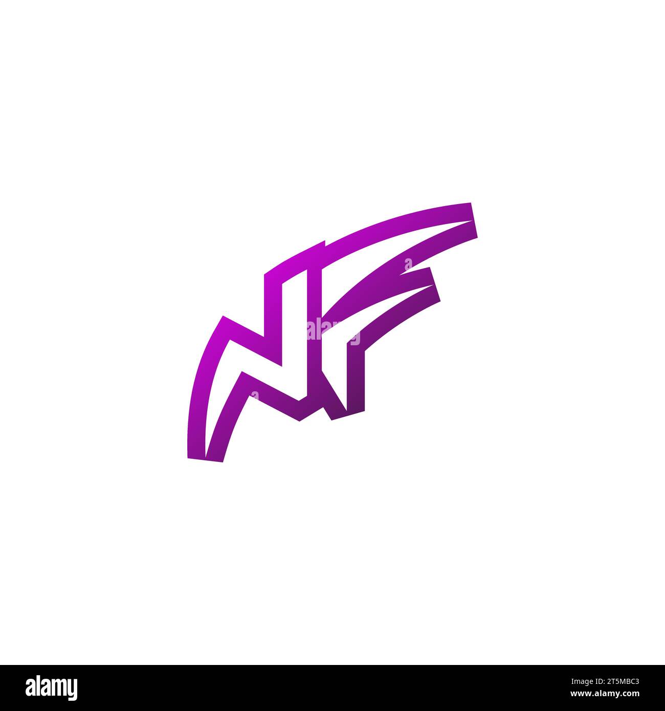 NF Premium emblem logo initial esport and gaming design concept Stock ...