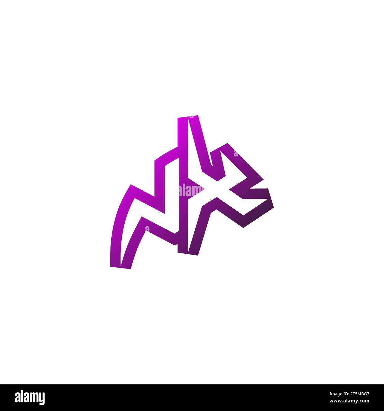 NX Premium emblem logo initial esport and gaming design concept Stock ...