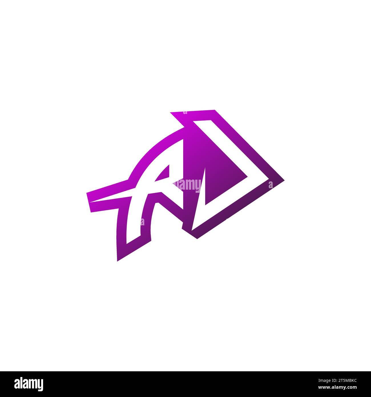 RJ Premium emblem logo initial esport and gaming design concept Stock ...