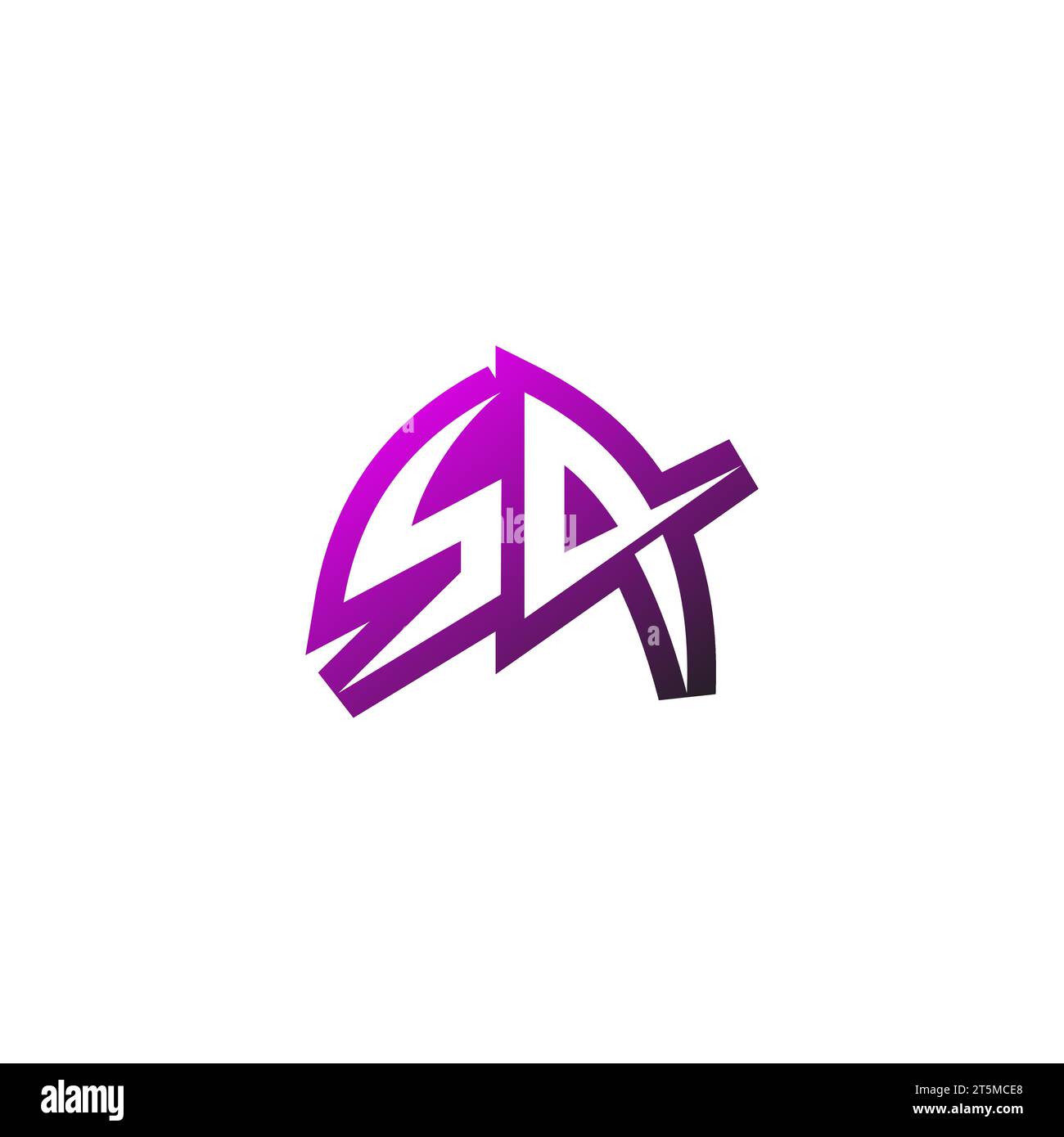 SA Premium emblem logo initial esport and gaming design concept Stock ...