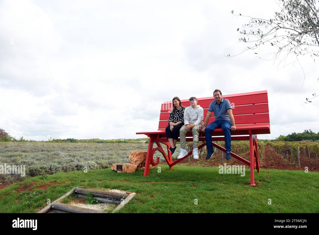 Deklevi, Hrvatska. 21st Oct, 2023. Largest bench in Croatia as part of ...