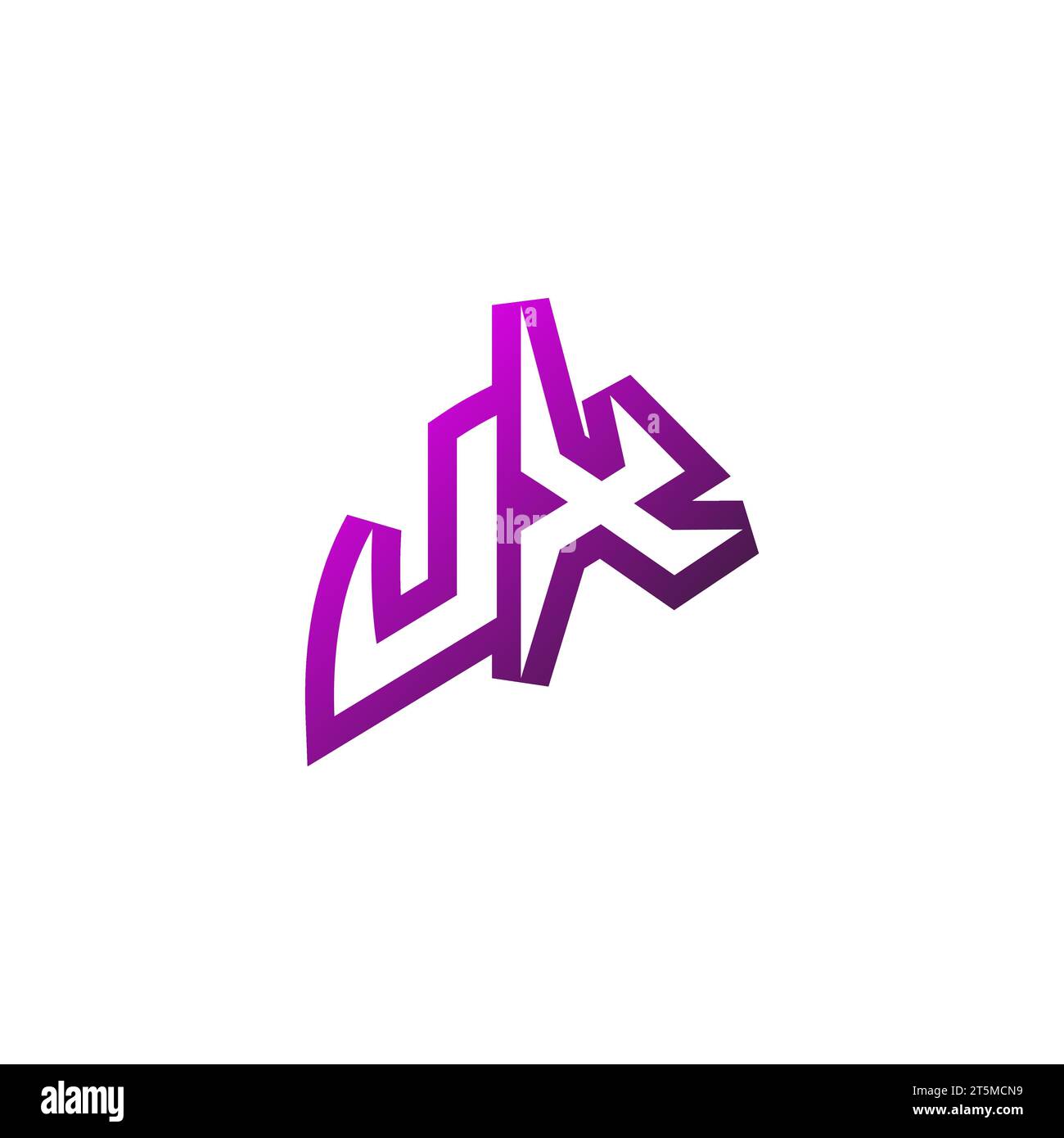 UX Premium emblem logo initial esport and gaming design concept Stock ...