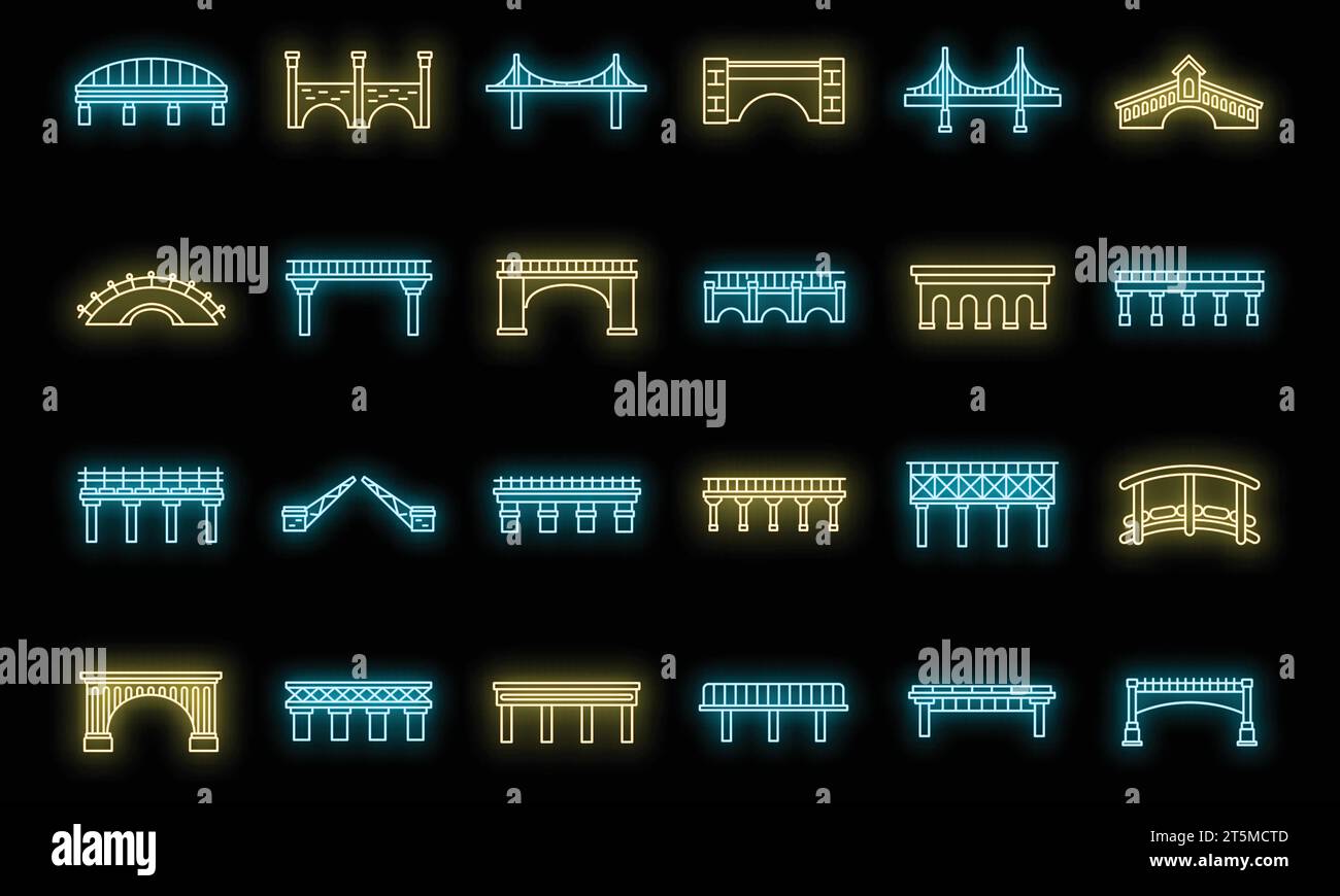 Play dice icons set. Outline set of play dice vector icons neon color ...