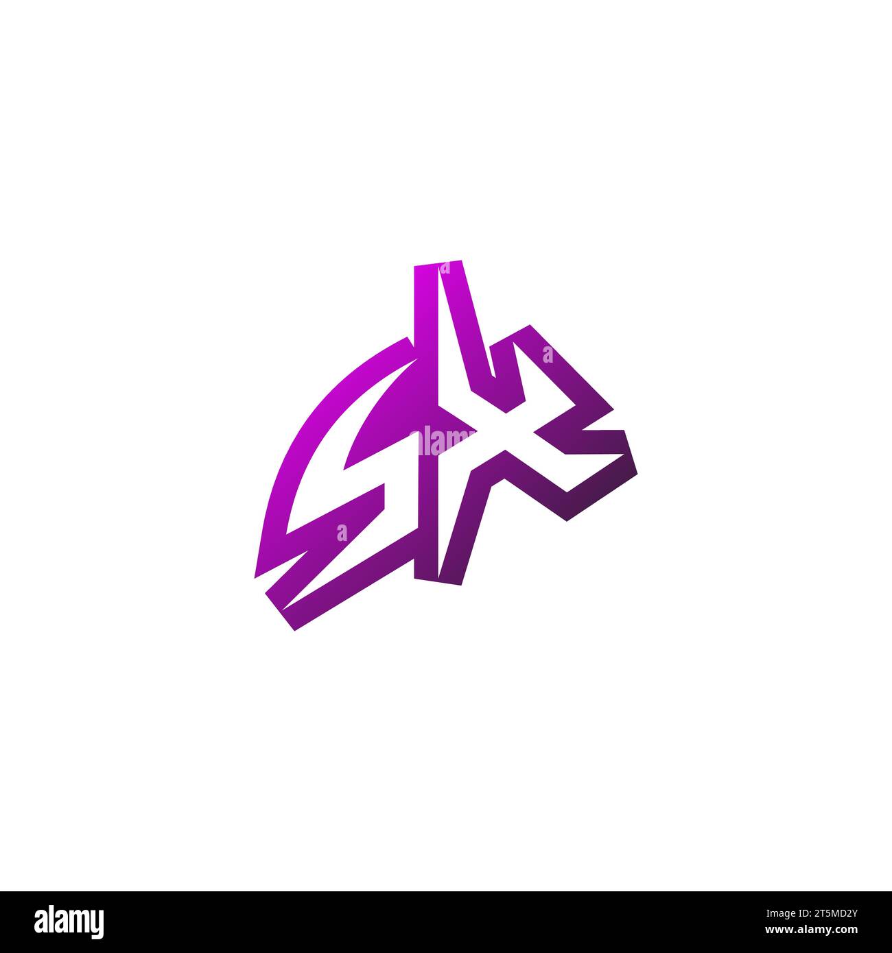 SX Premium emblem logo initial esport and gaming design concept Stock ...