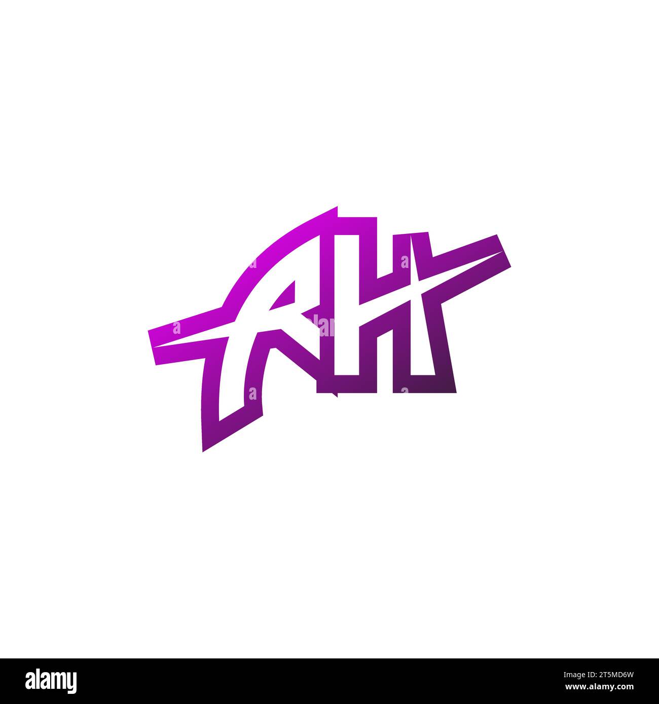 RH Premium emblem logo initial esport and gaming design concept Stock ...