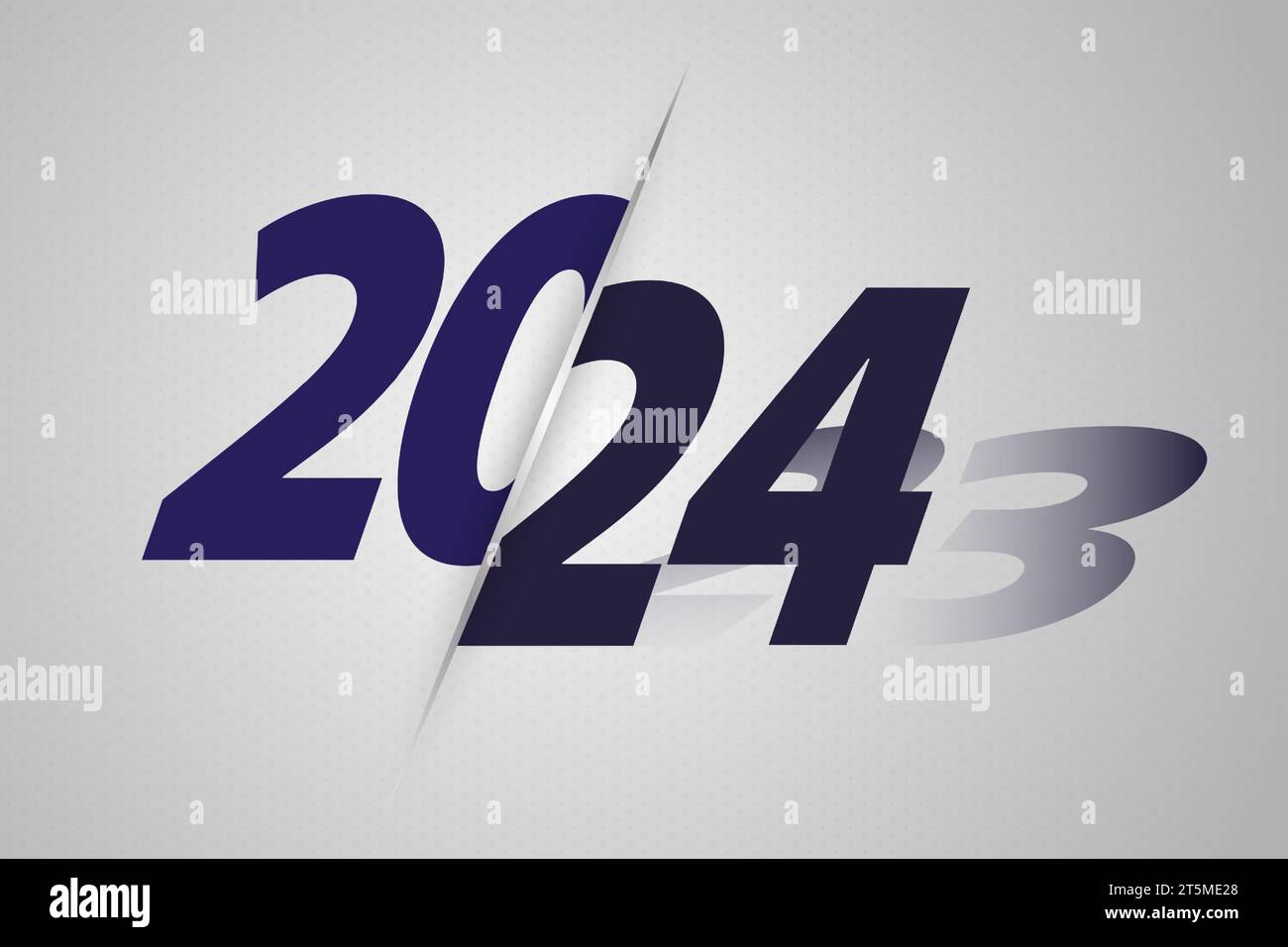 Year 2024 with shadows of year 2022. Vector illustration Stock Vector ...