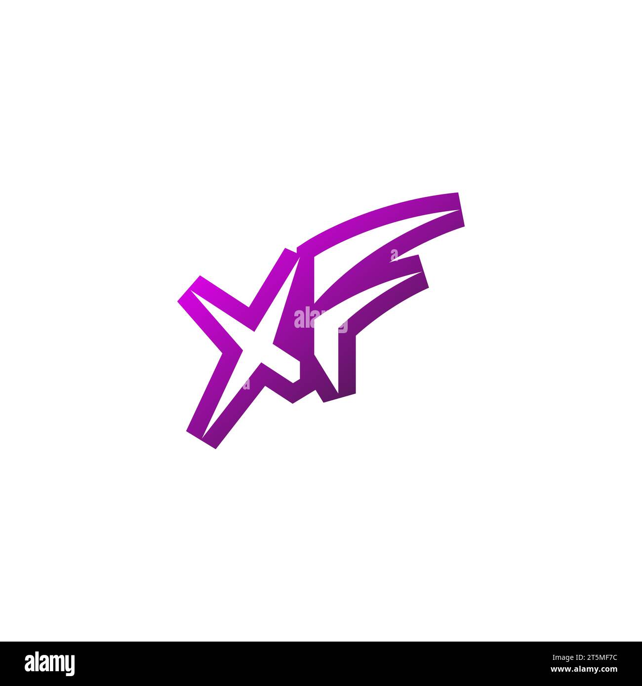 XF Premium emblem logo initial esport and gaming design concept Stock ...