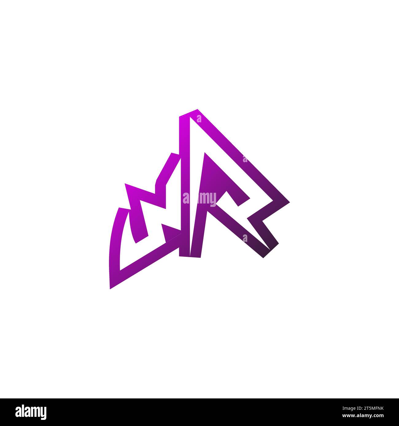 WR Premium emblem logo initial esport and gaming design concept Stock ...