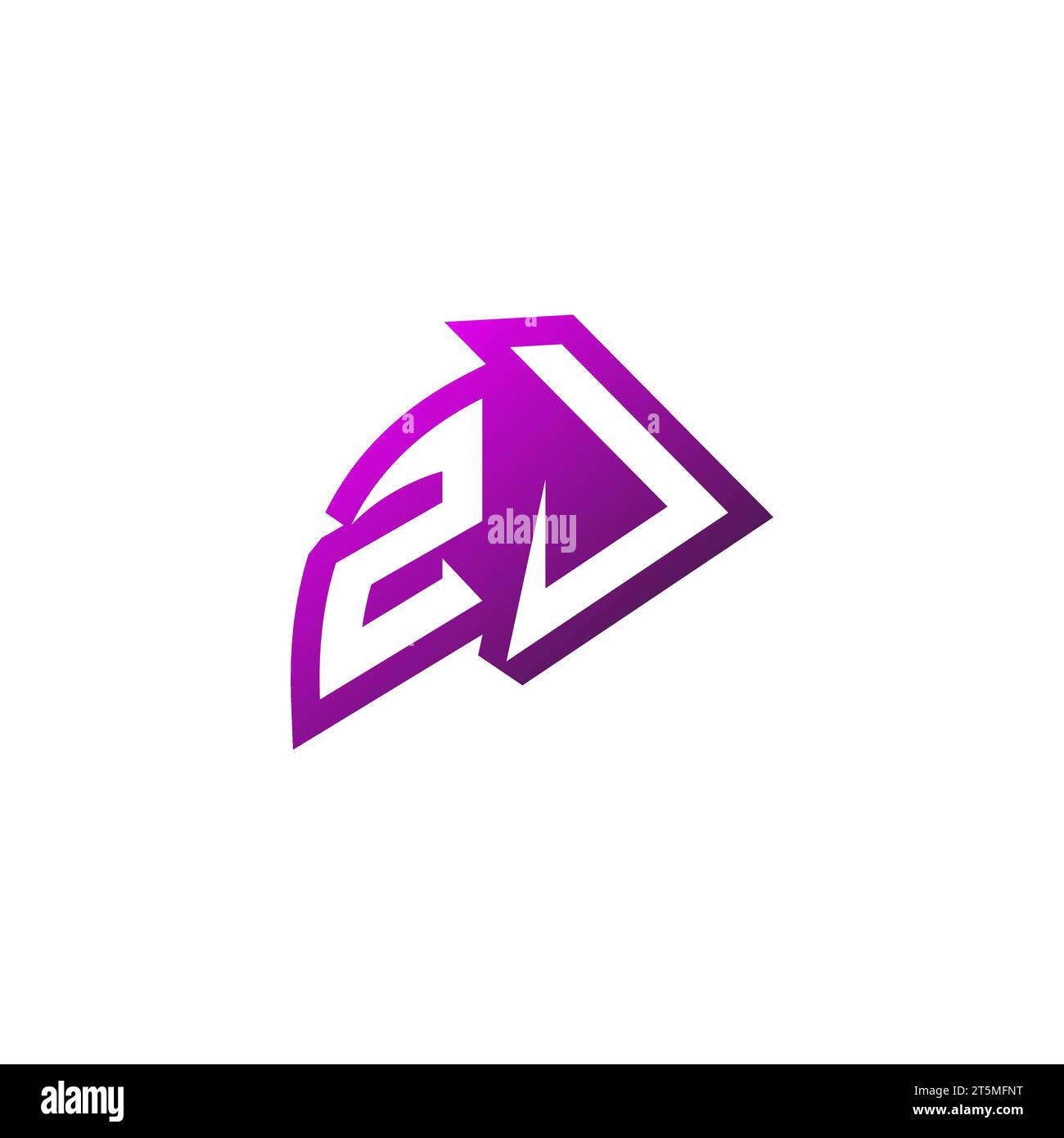 ZJ Premium emblem logo initial esport and gaming design concept Stock ...
