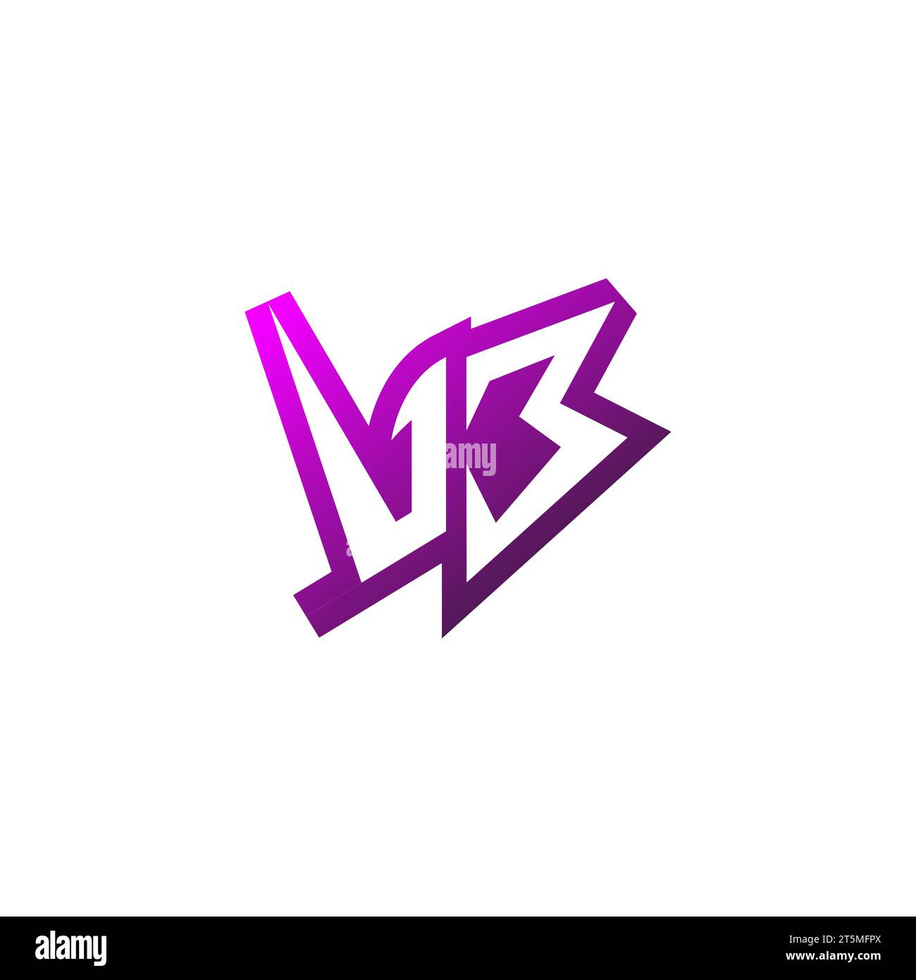 VB Premium emblem logo initial esport and gaming design concept Stock ...