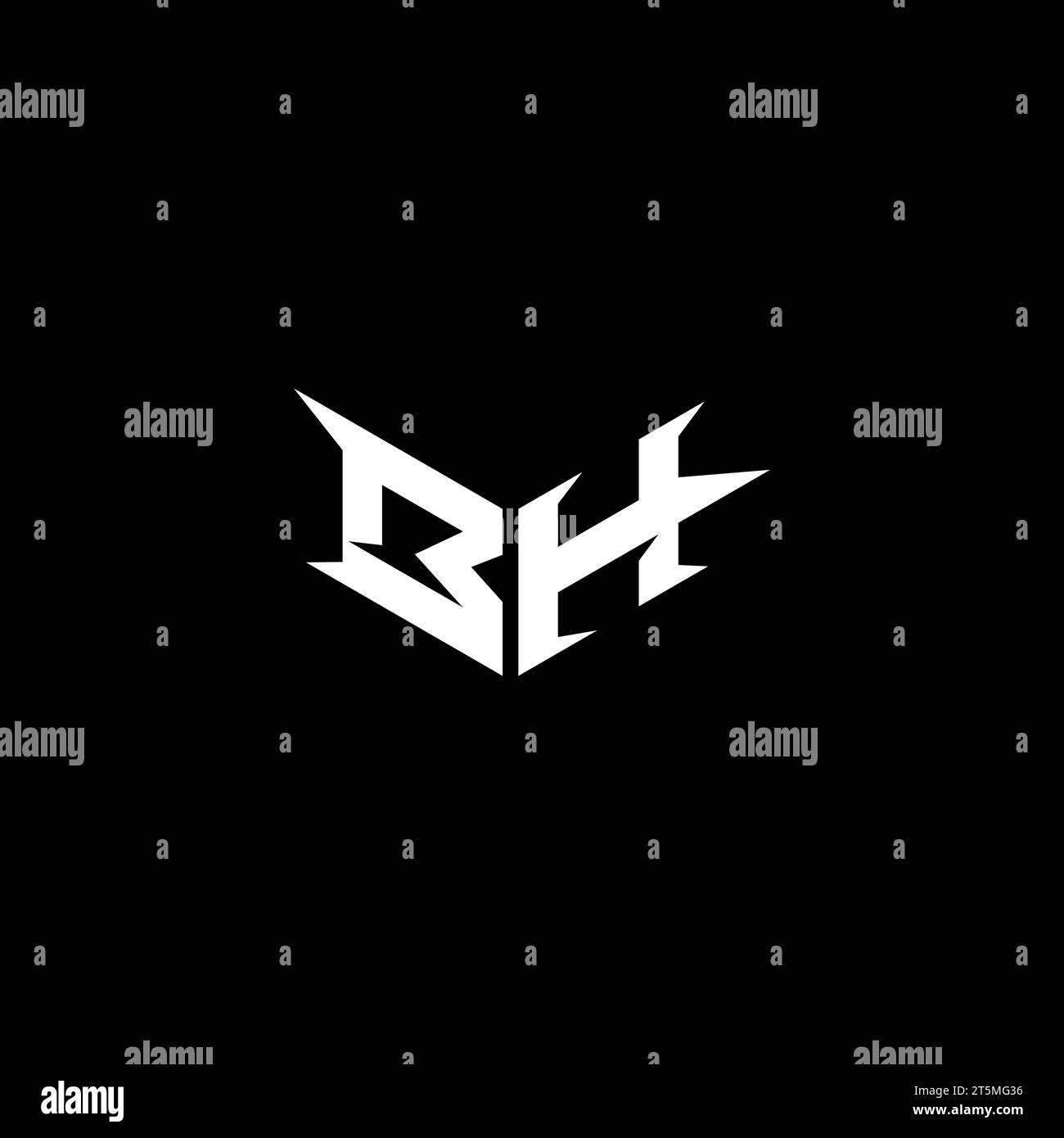 BH Premium emblem logo initial esport and gaming design concept Stock ...