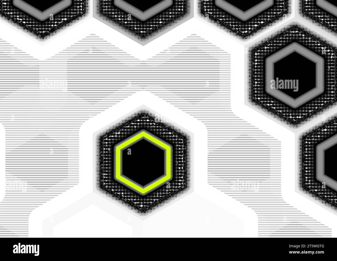 Hexagonal cells with different layers of grid dot shading and abstract ...