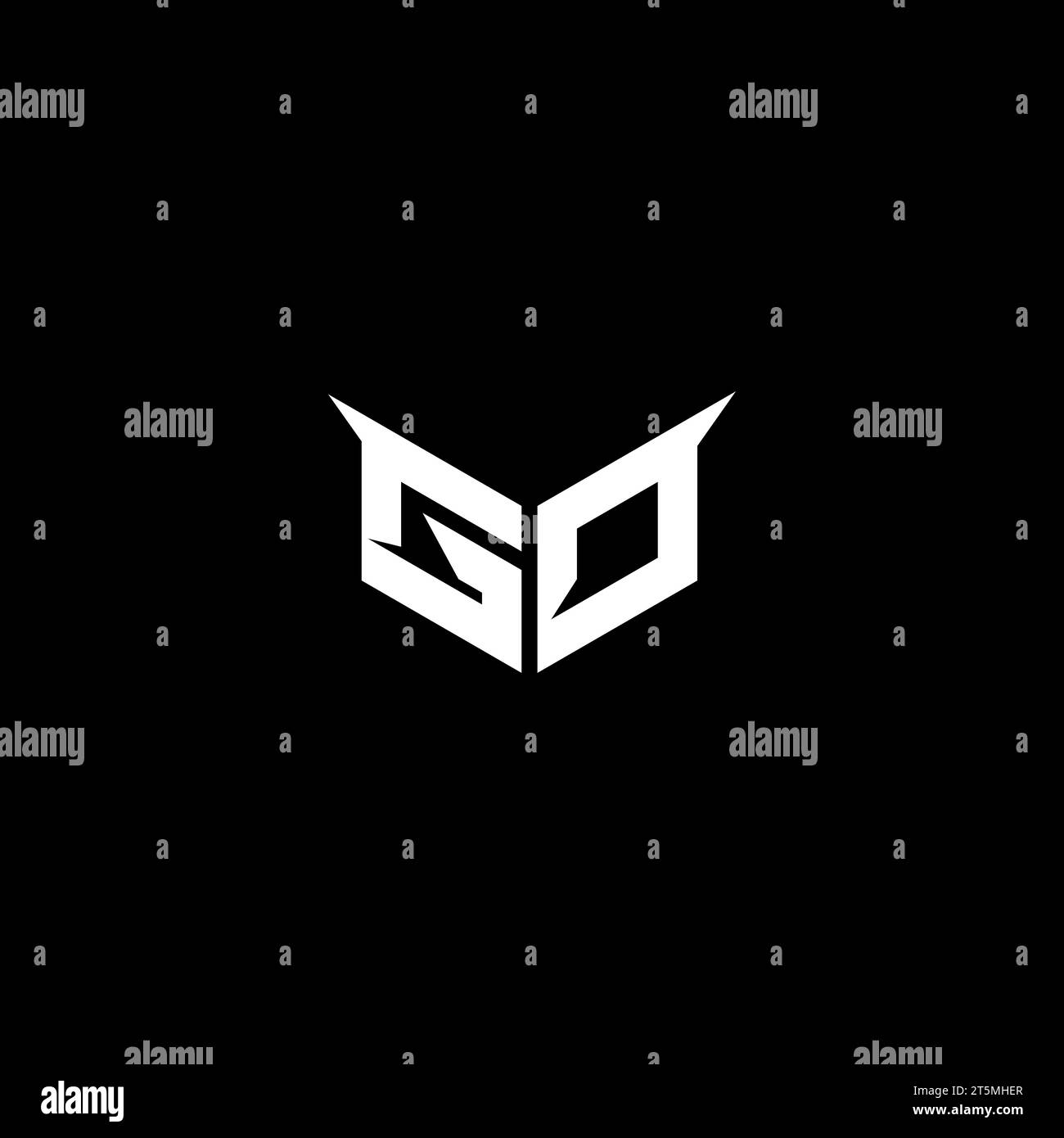 GO Premium emblem logo initial esport and gaming design concept Stock ...