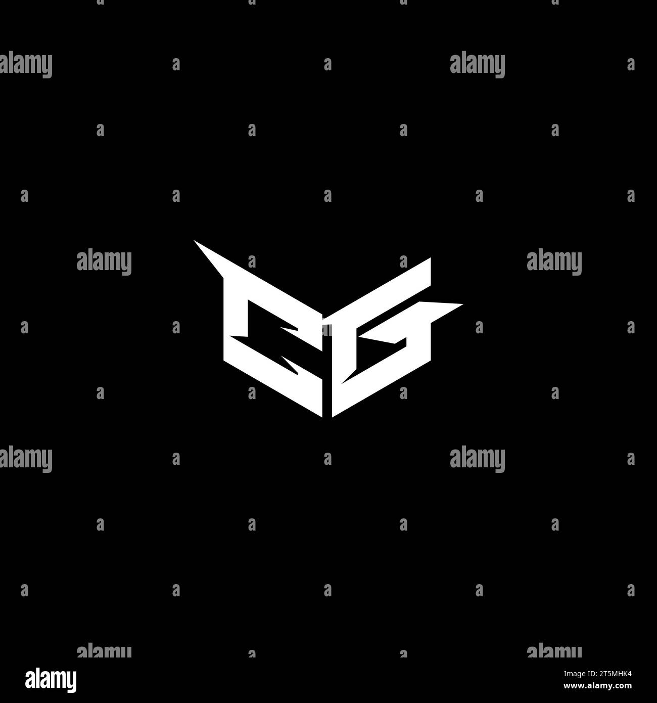 CG Premium emblem logo initial esport and gaming design concept Stock ...