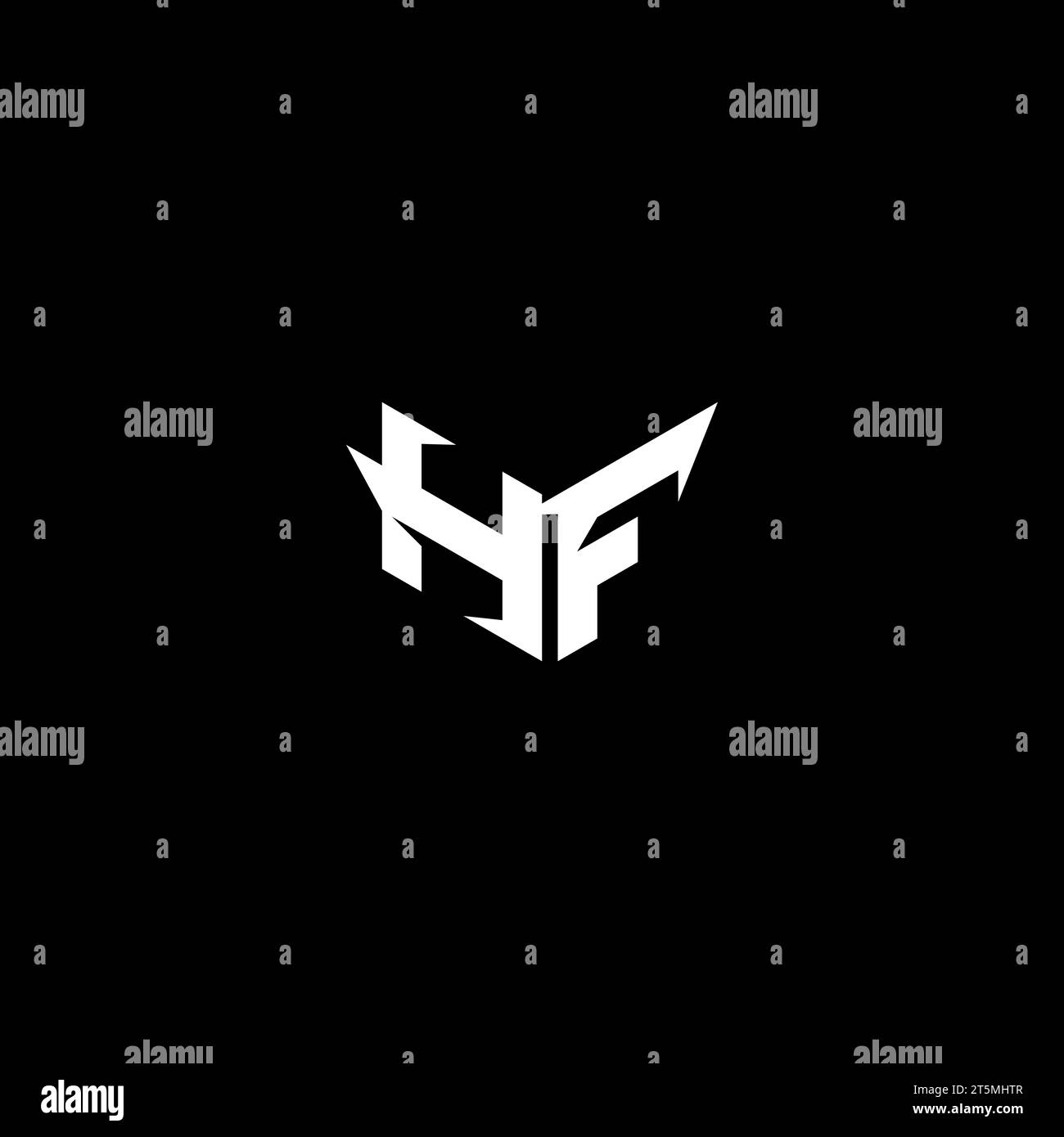 HF Premium emblem logo initial esport and gaming design concept Stock ...