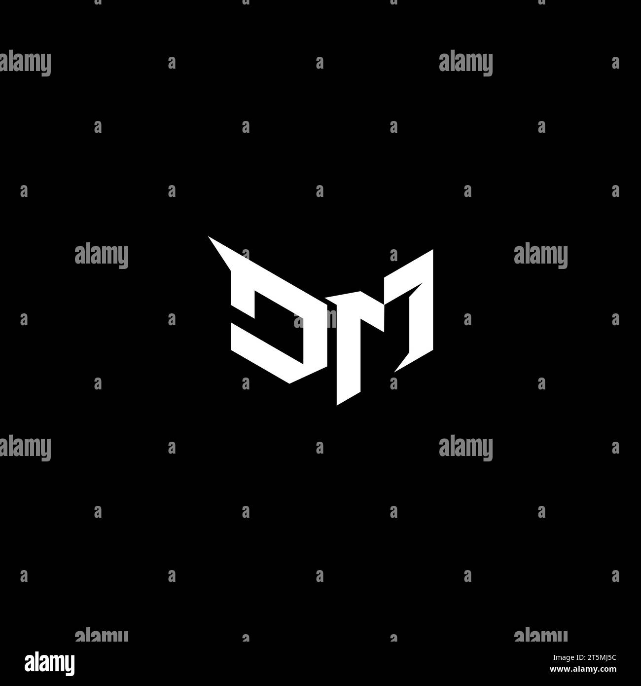 DM Premium emblem logo initial esport and gaming design concept Stock ...
