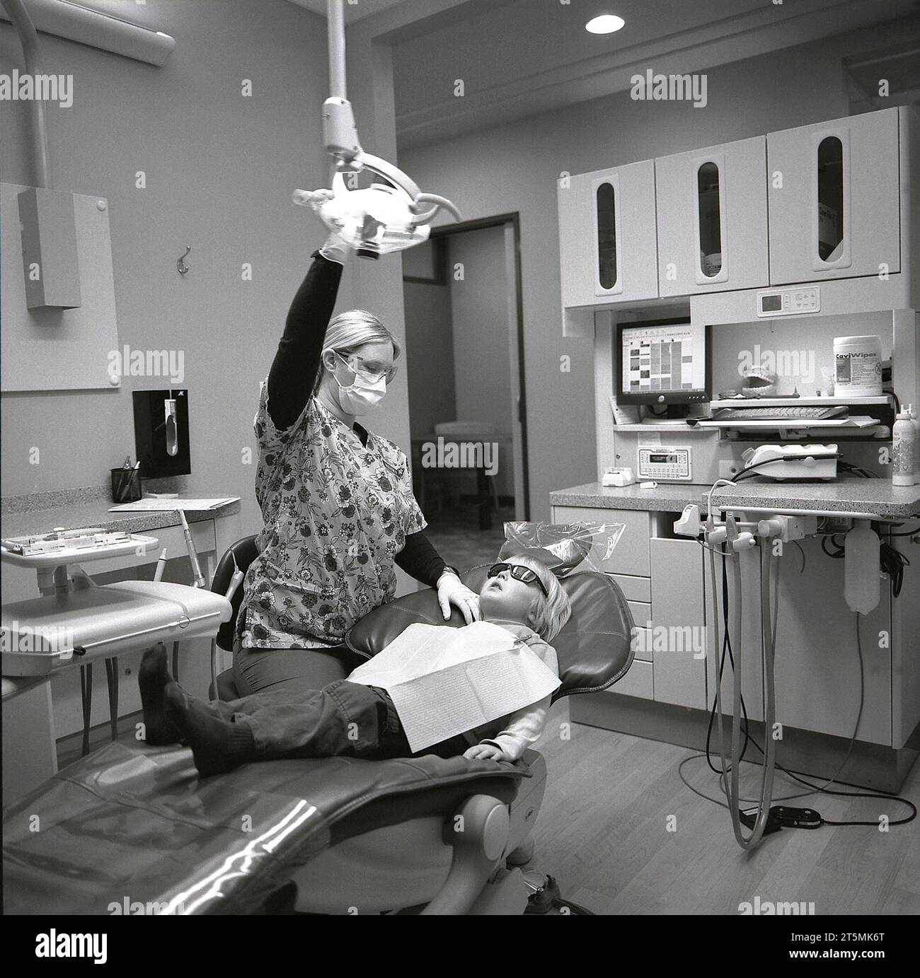 A young boy makes his first trip to the dentist in Portland, Oregon Stock Photo - Alamy