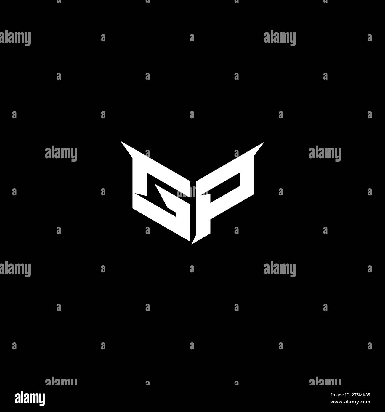 GP Premium emblem logo initial esport and gaming design concept Stock ...