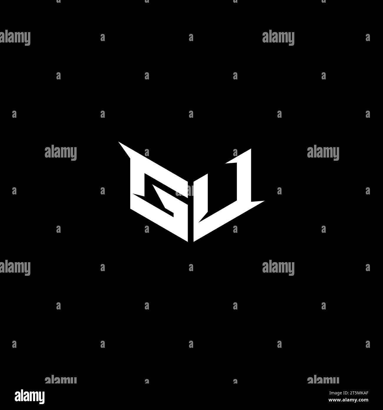 GU Premium emblem logo initial esport and gaming design concept Stock ...
