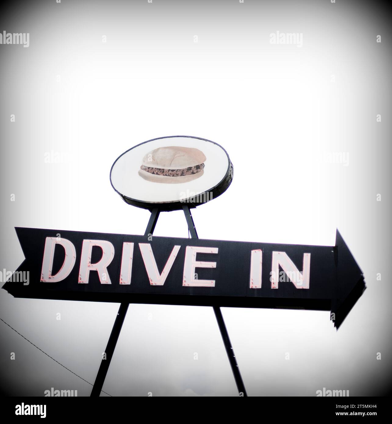 Drive in burger restaurant sign Stock Photo - Alamy