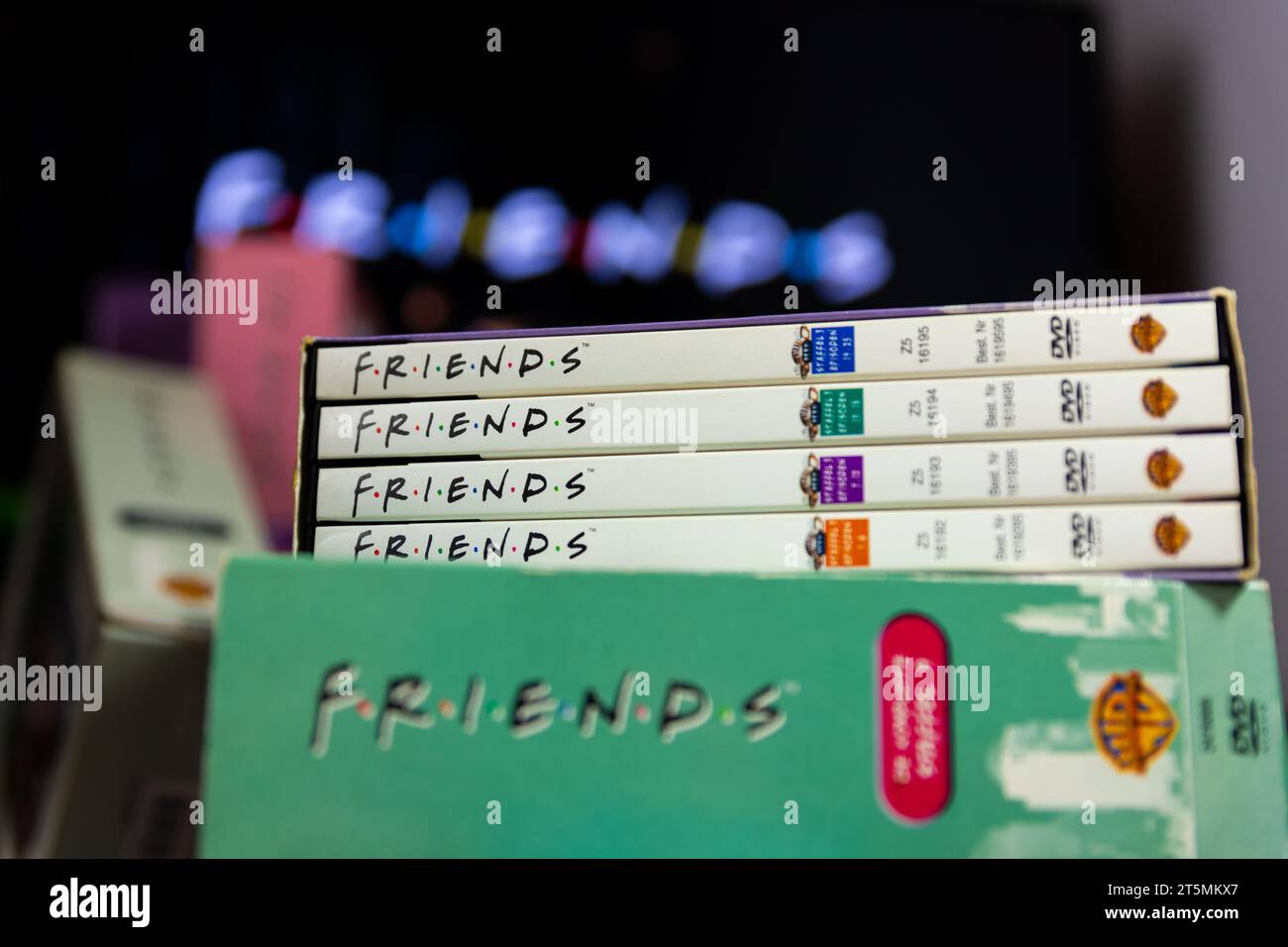 Belgrade, Serbia - OCTOBER 30, 2023: Friends tv show DVD box sets. An ...