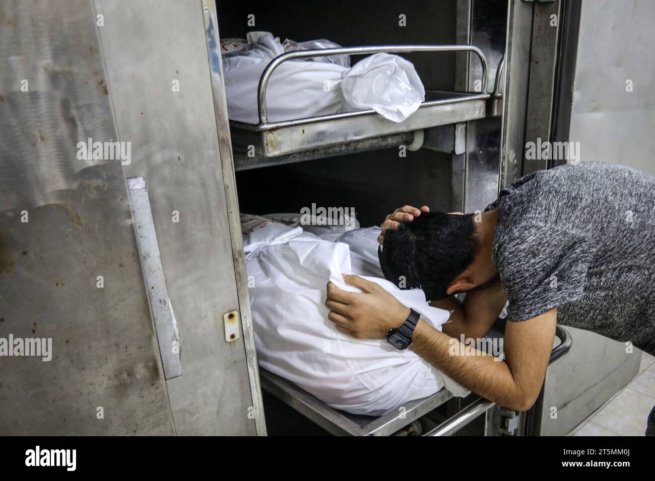 Rafah, Palestinian Territories. 06th Nov, 2023. The body of a member of ...