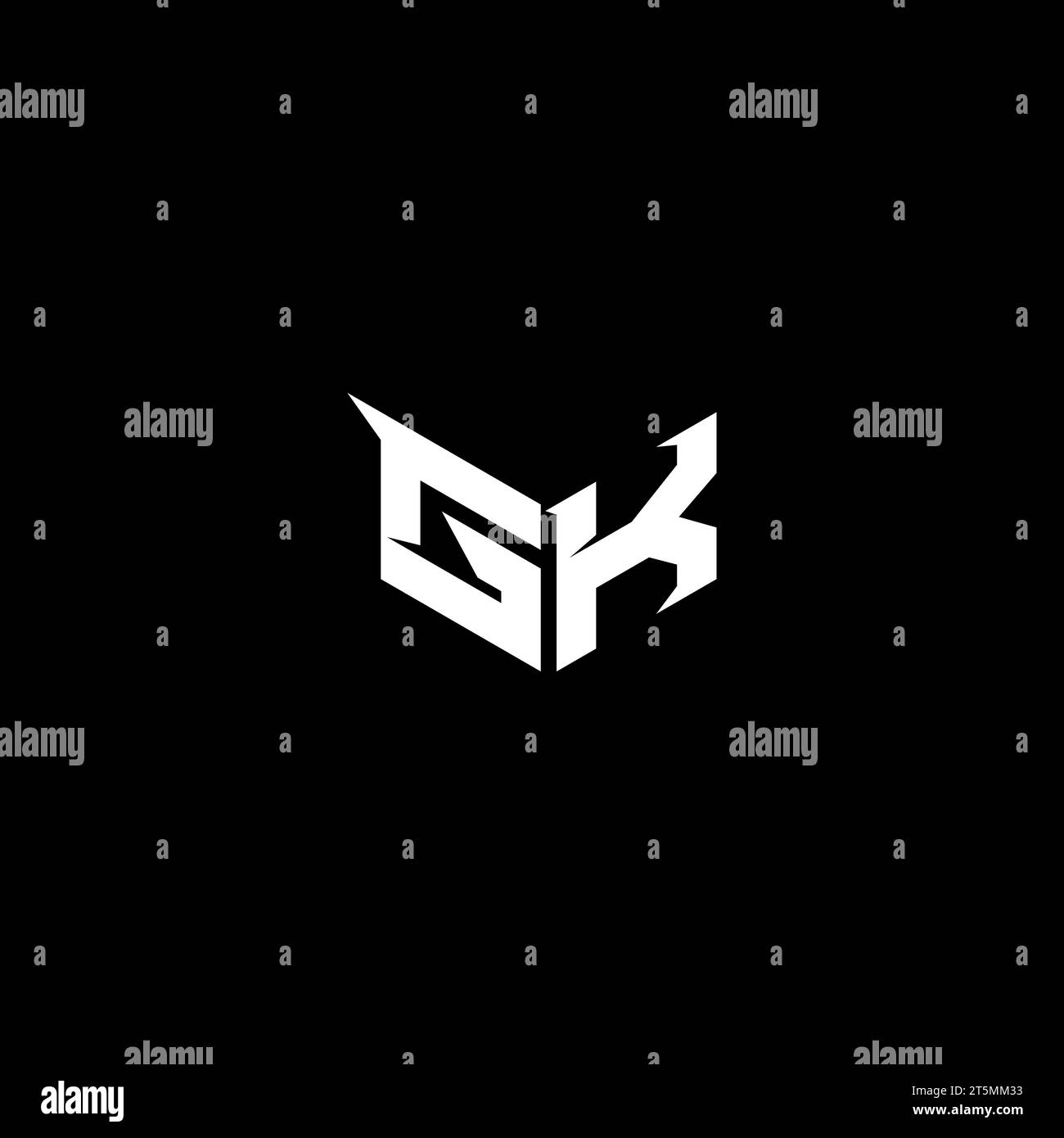 GK Premium emblem logo initial esport and gaming design concept Stock ...